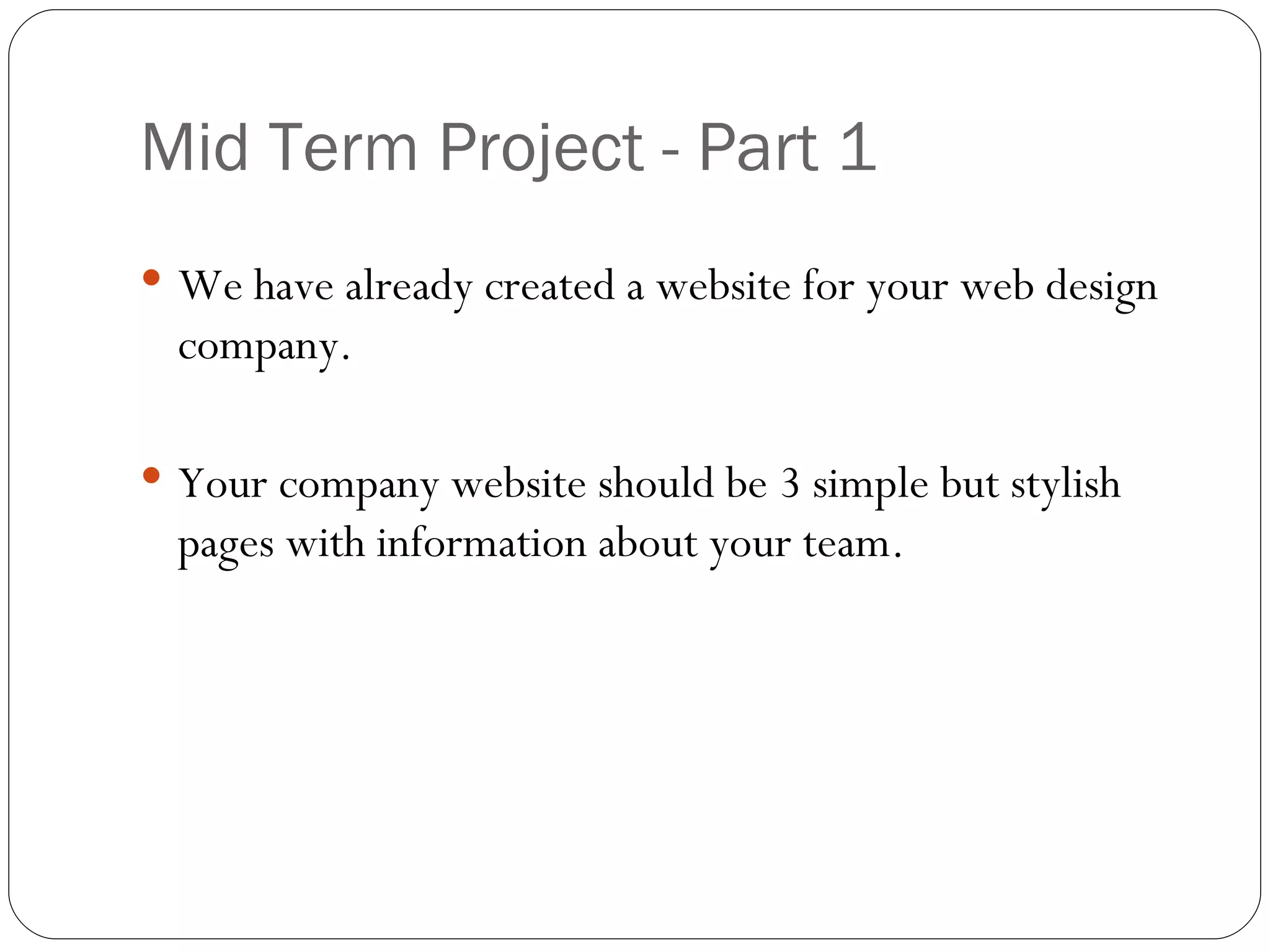 Mid Term Project - Part 2 | PPT