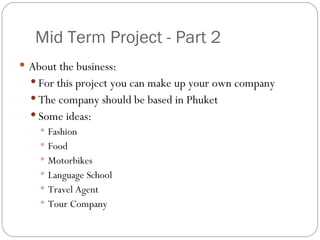 Mid Term Project - Part 2 | PPT
