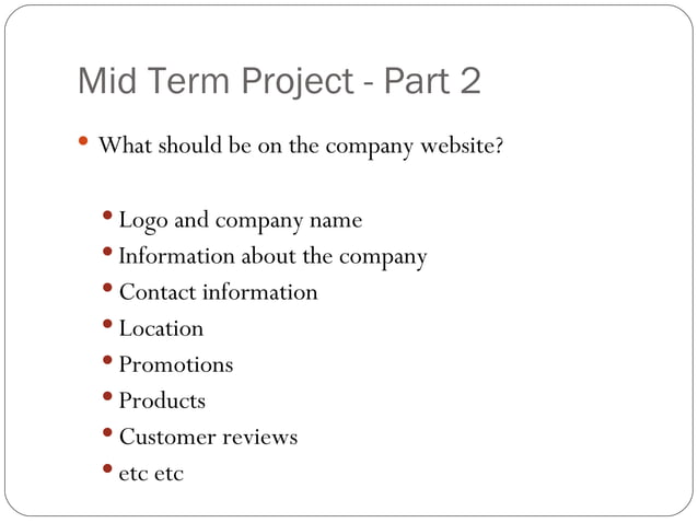 Mid Term Project - Part 2 | PPT