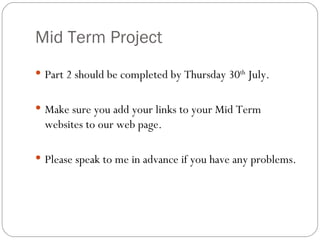 Mid Term Project - Part 2 | PPT