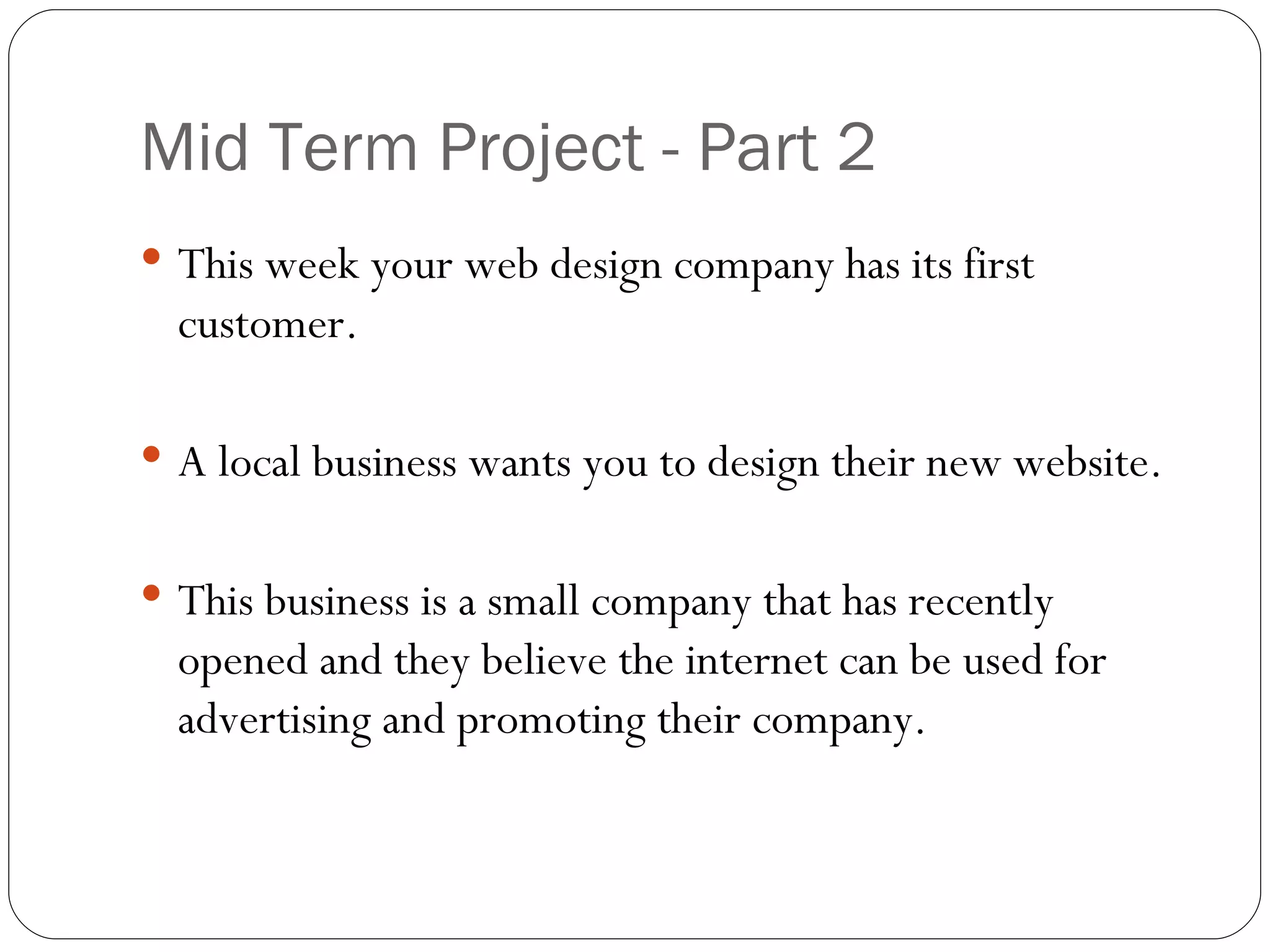 Mid term project - Part 2 | PPT