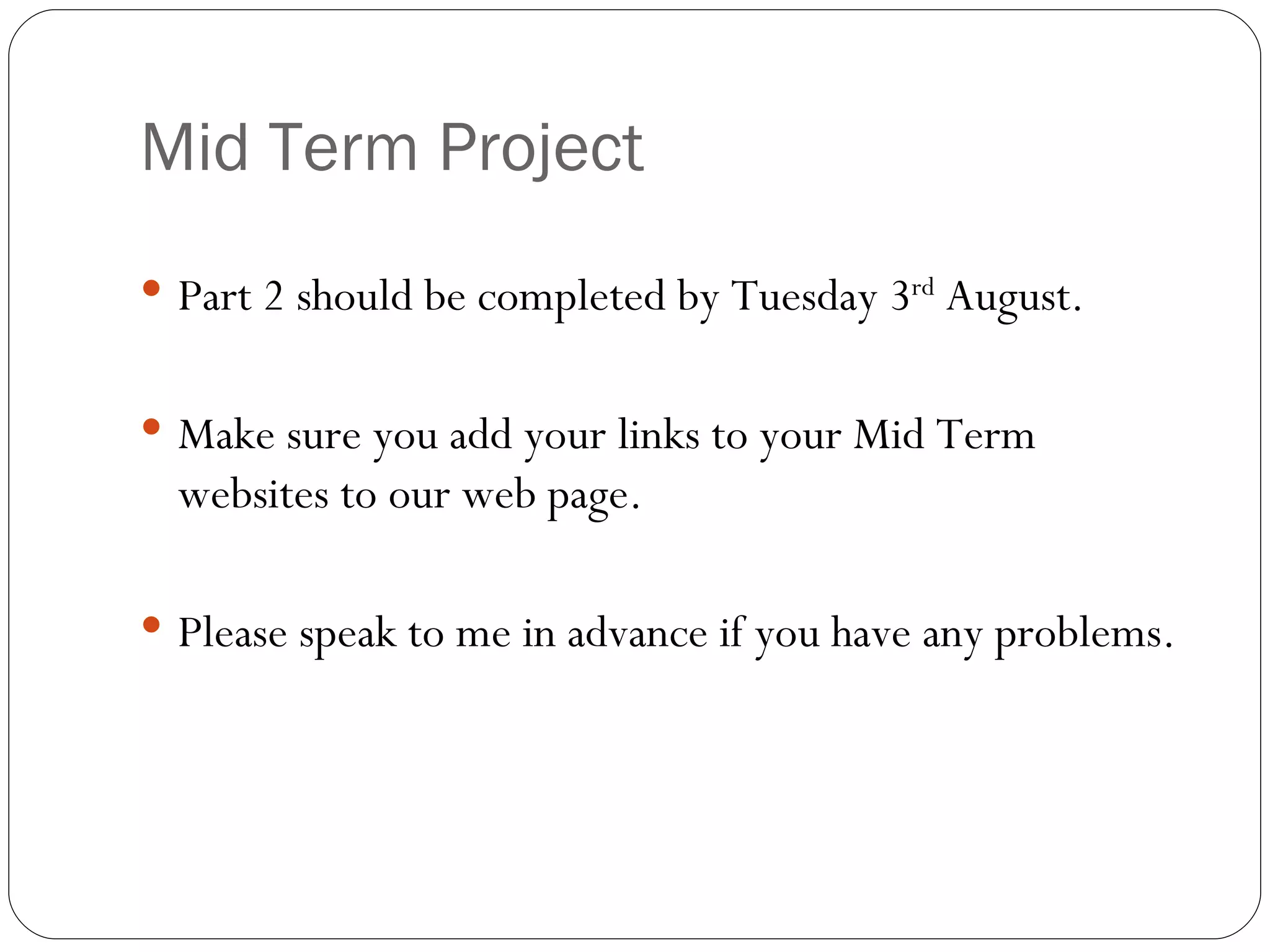 Mid term project - Part 2 | PPT