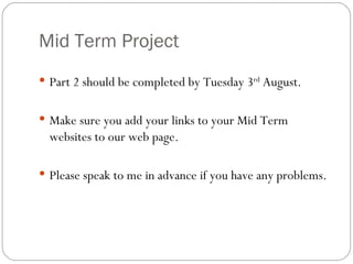 Mid term project - Part 2 | PPT