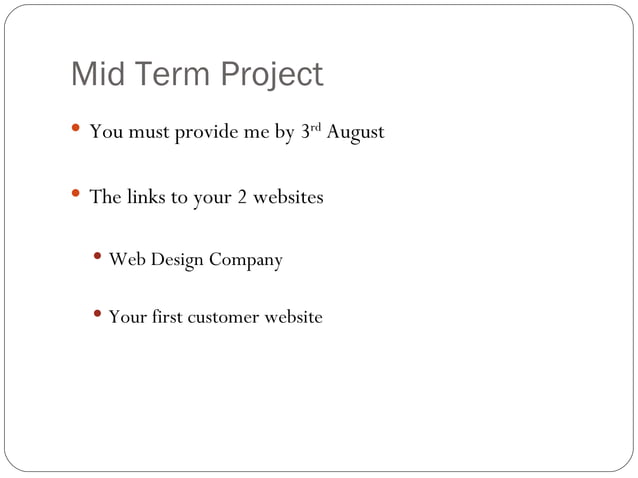 Mid term project - Part 2 | PPT