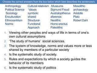 Midterm quiz in understanding culture, society, | PPT