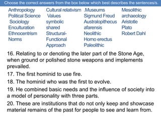 Midterm quiz in understanding culture, society, | PPT