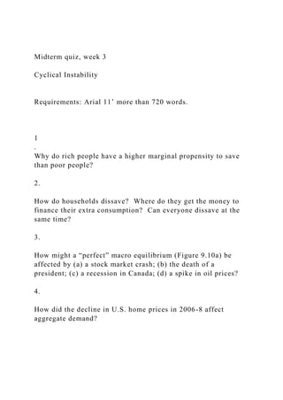 Midterm quiz, week 3Cyclical InstabilityRequirements Ar.docx