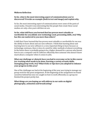 Midterm reflection | PDF