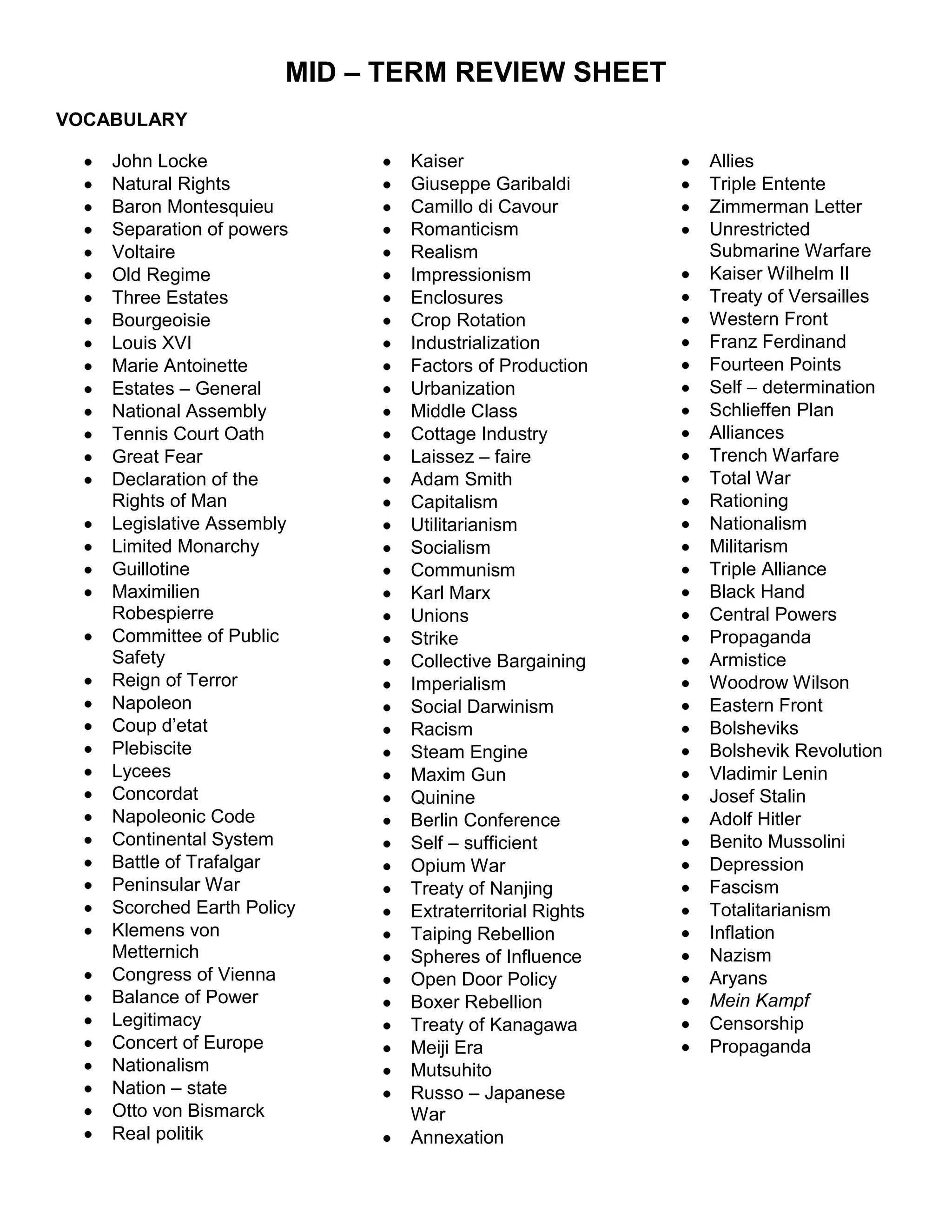 Mid Term Review | PDF