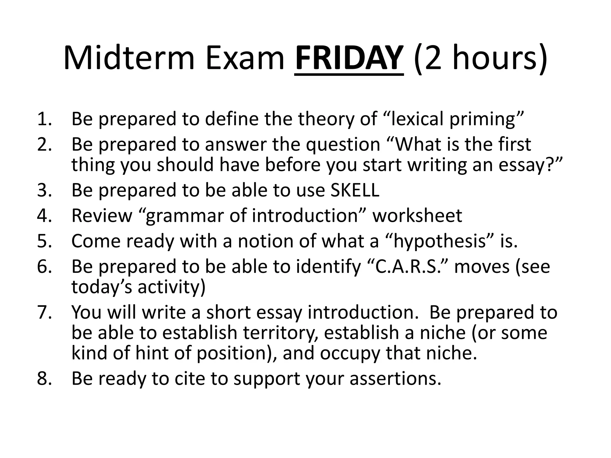 Midterm review | PPTX