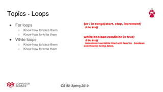 CS 151 Midterm review | PPTX | Programming Languages | Computing