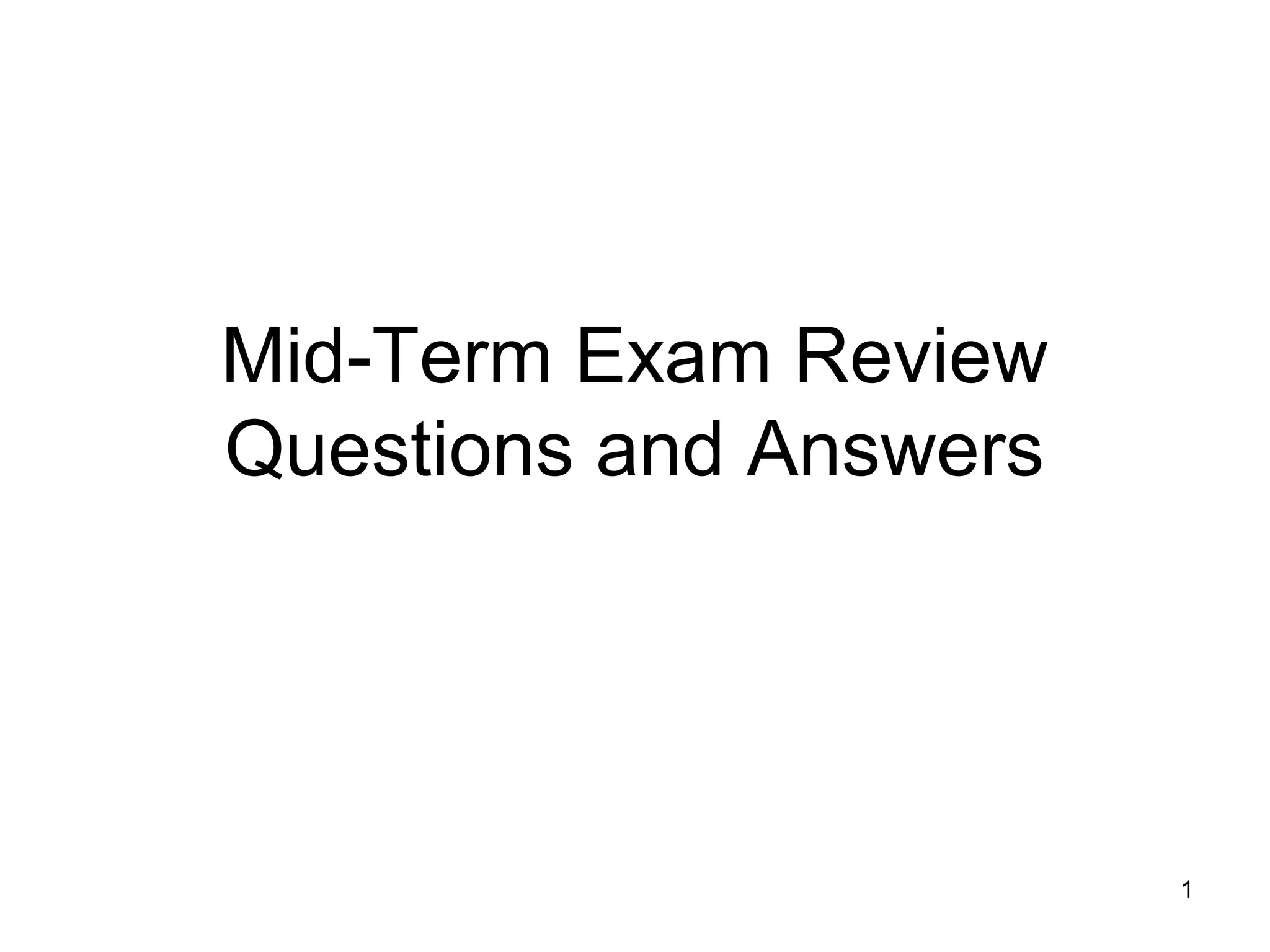 Midterm review questions ans(networking) | PPT