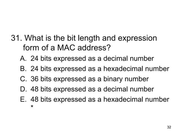 Midterm review questions ans(networking) | PPT | Computer Networking | Computing
