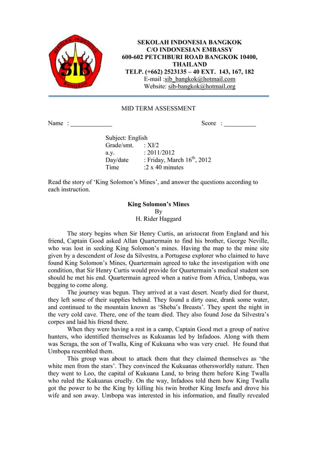 Mid term test grade 11 2 | DOCX | Educational Assessment | Education