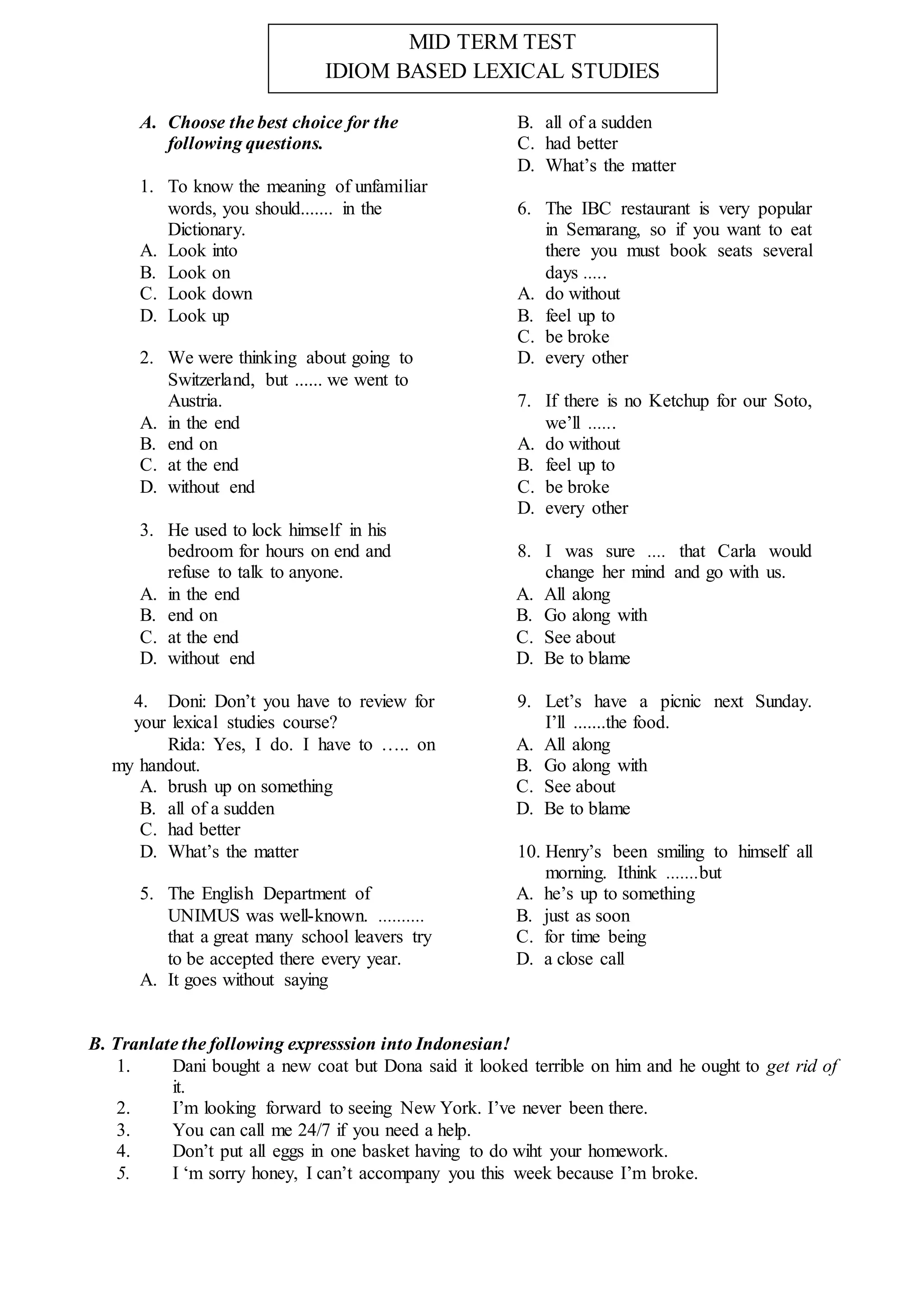 Mid test lexical | DOCX