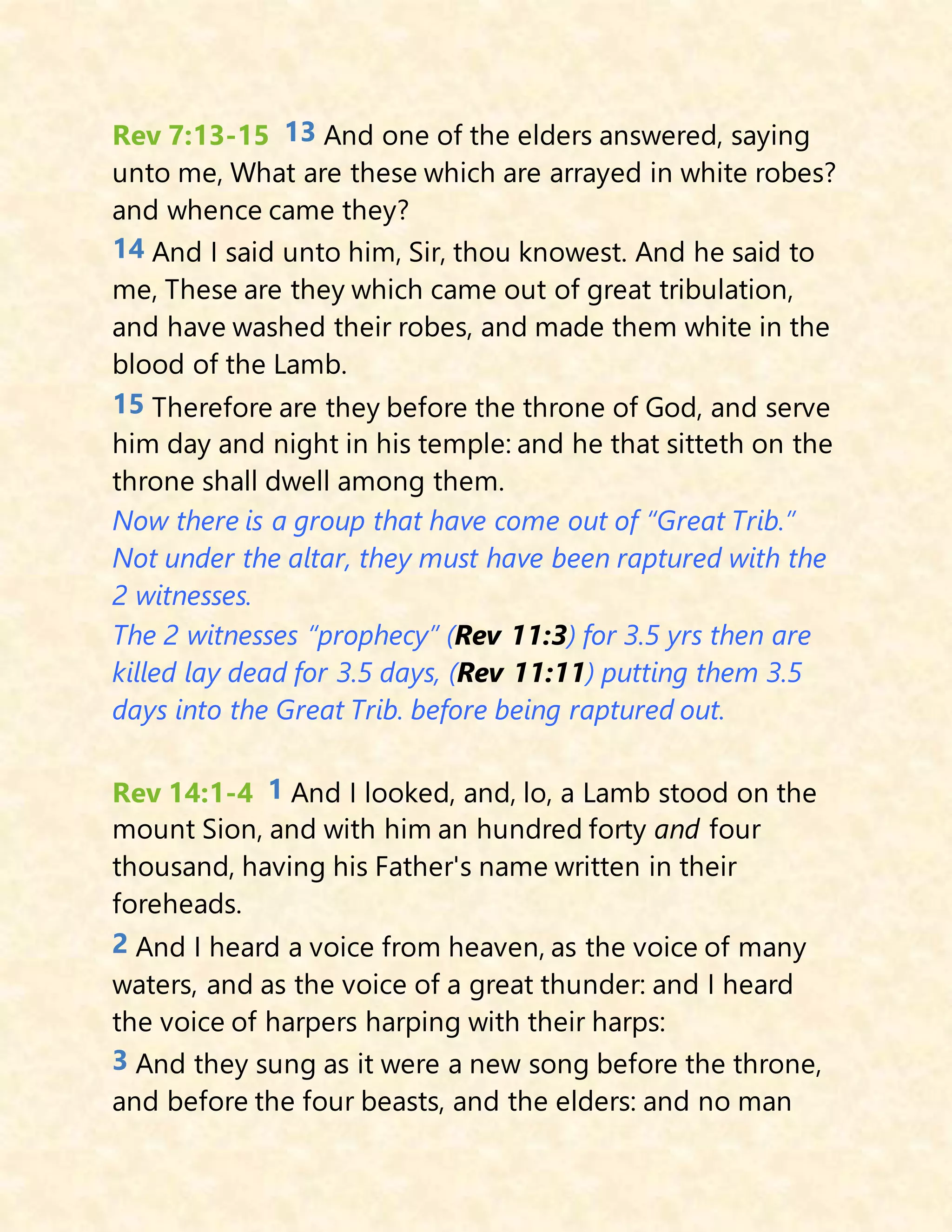 Mid Trib and Post Trib Rapture in Revelation | DOCX