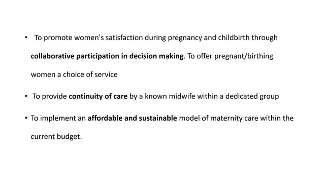 MIDWIFE LED CARE COMPENCIES ,MODEL,ROLE OF MIDWIFE | PPTX | Pregnancy ...