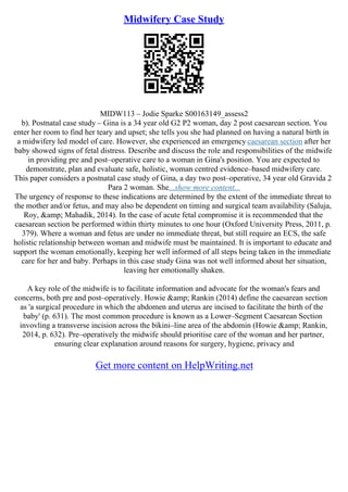 Midwifery Essay | PDF