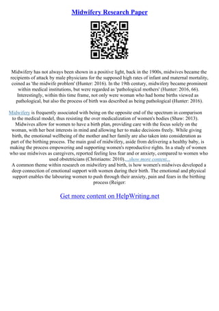 Midwifery Essay | PDF