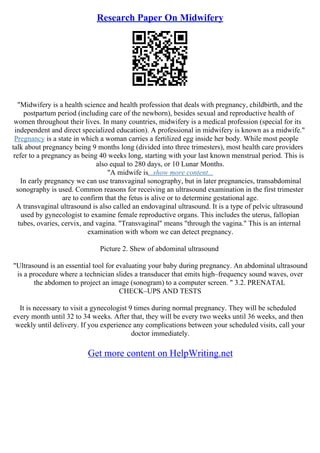 Midwifery Essay | PDF