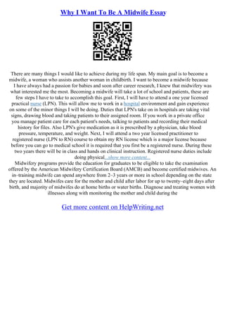 Midwifery Essay | PDF