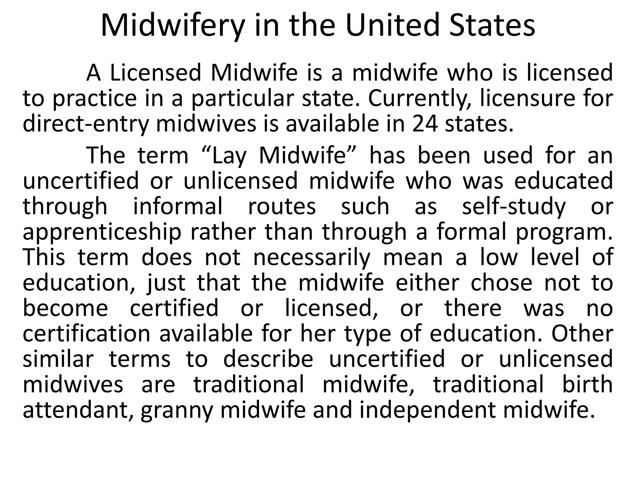 Midwifery in the United States.pptx