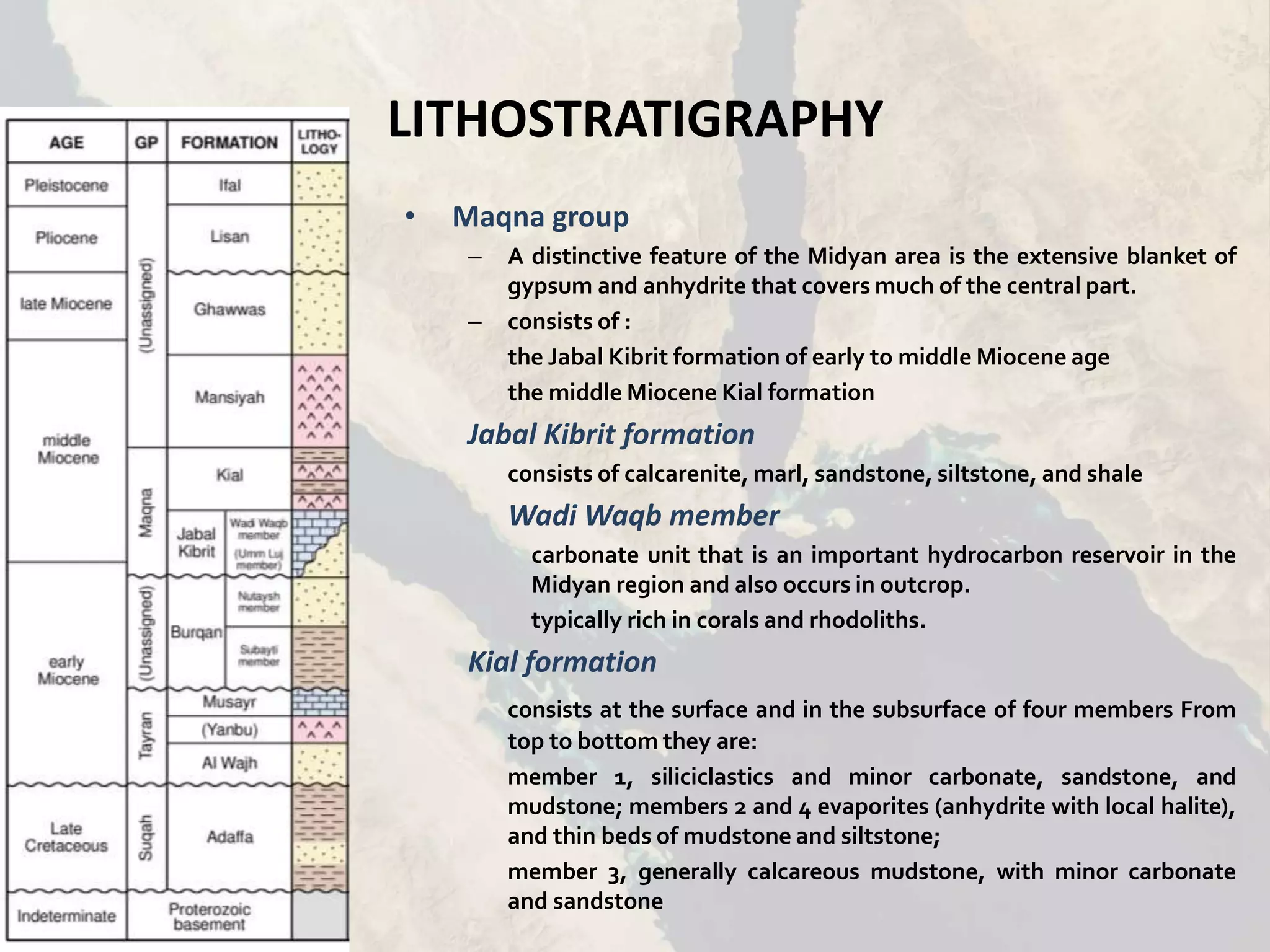 Lithostratigraphy and Depositional History of Part of the Midyan Region ...