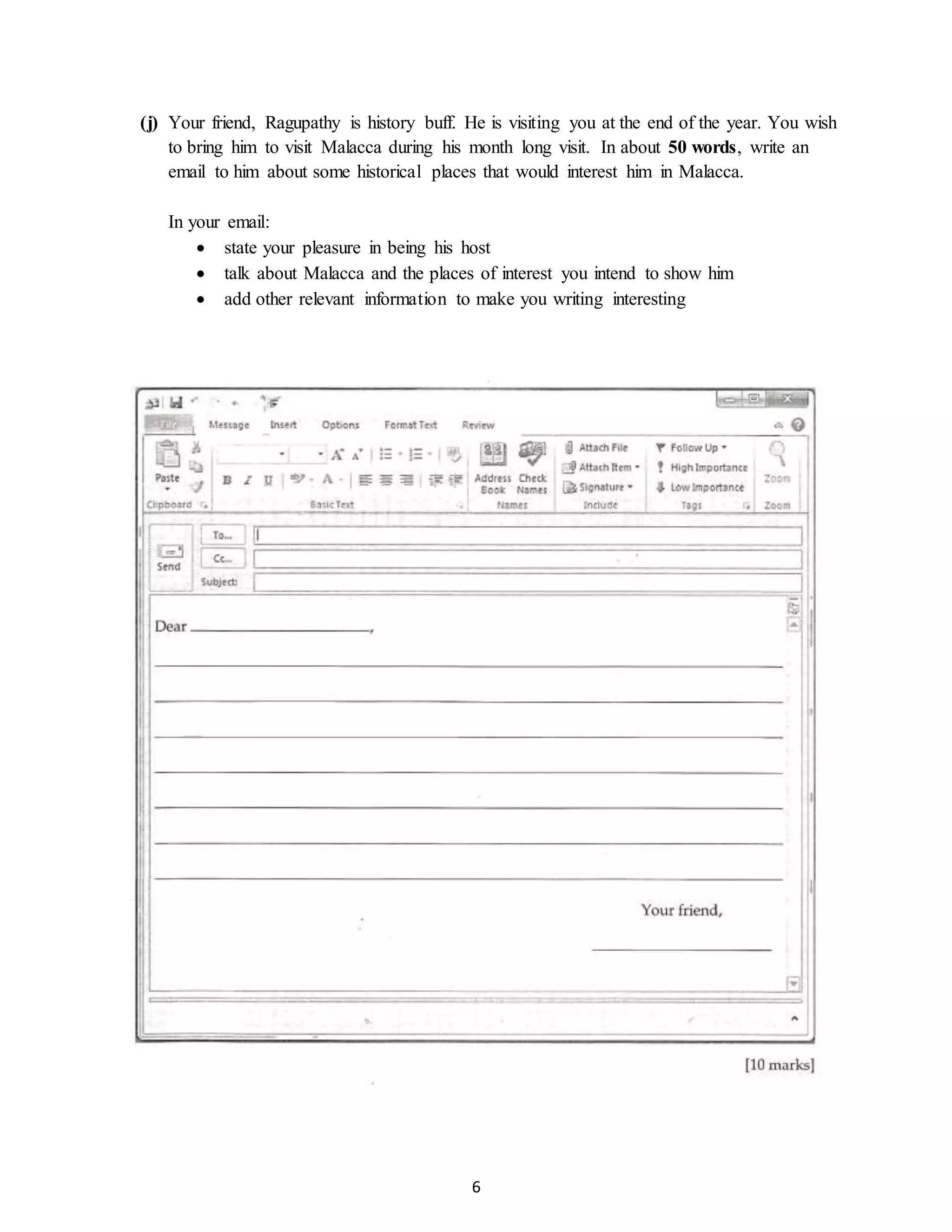 PT3 English Mid Year Exam Form 3 2016 (Q) | DOCX