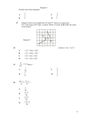 Mathematics Mid Year Form 5 Paper 1 2010 | DOC