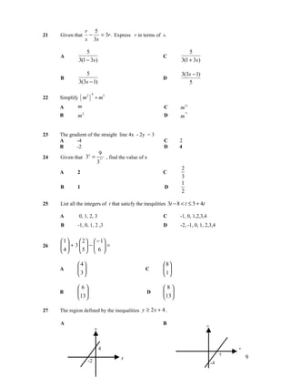 Mathematics Mid Year Form 5 Paper 1 2010 | DOC