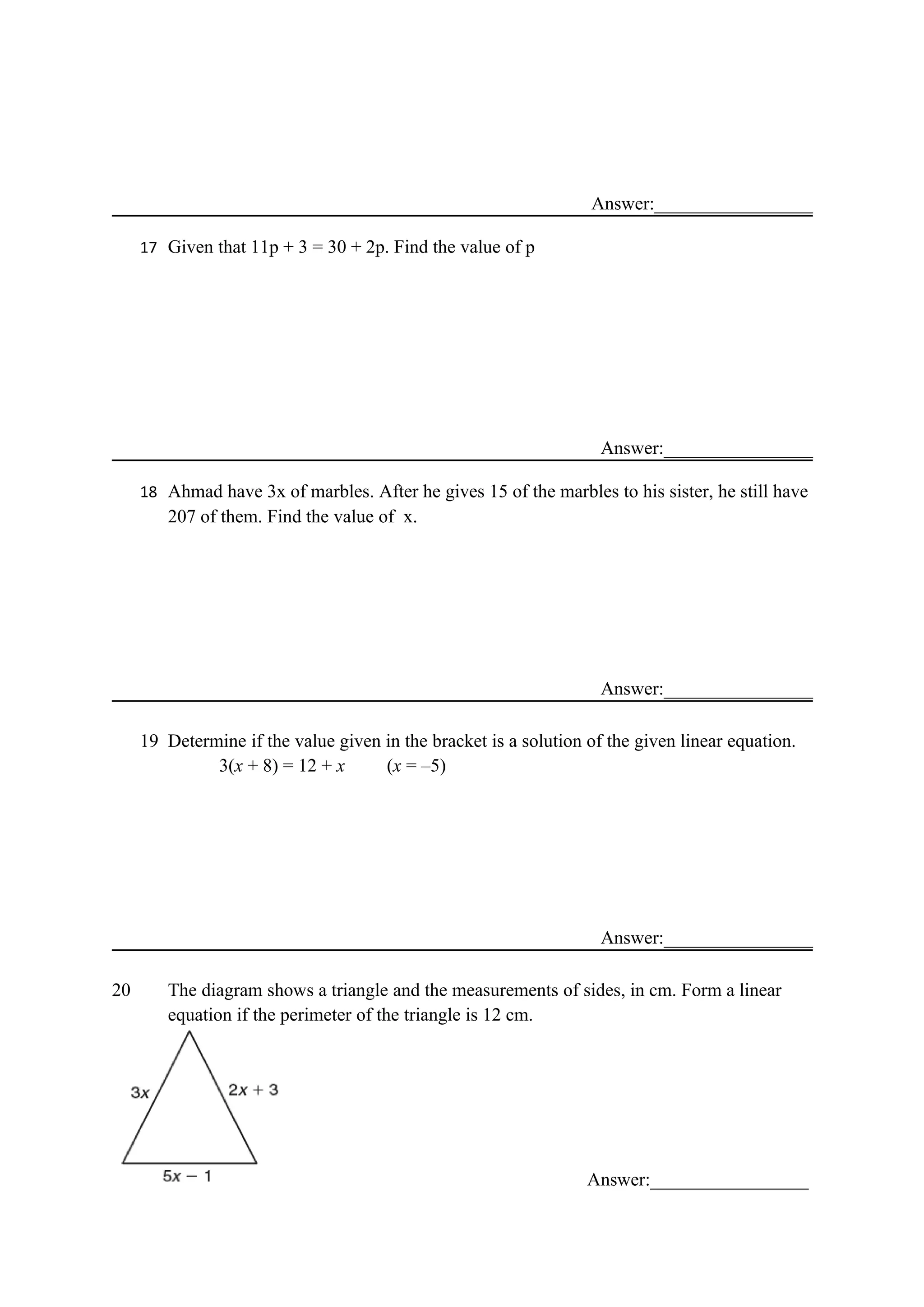 Mathematics Mid Year Form 2 Paper 2 2010 | DOC