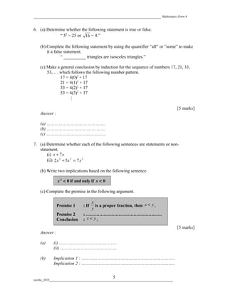 Mathematics Mid Year Form 4 Paper 2 2010 | DOC
