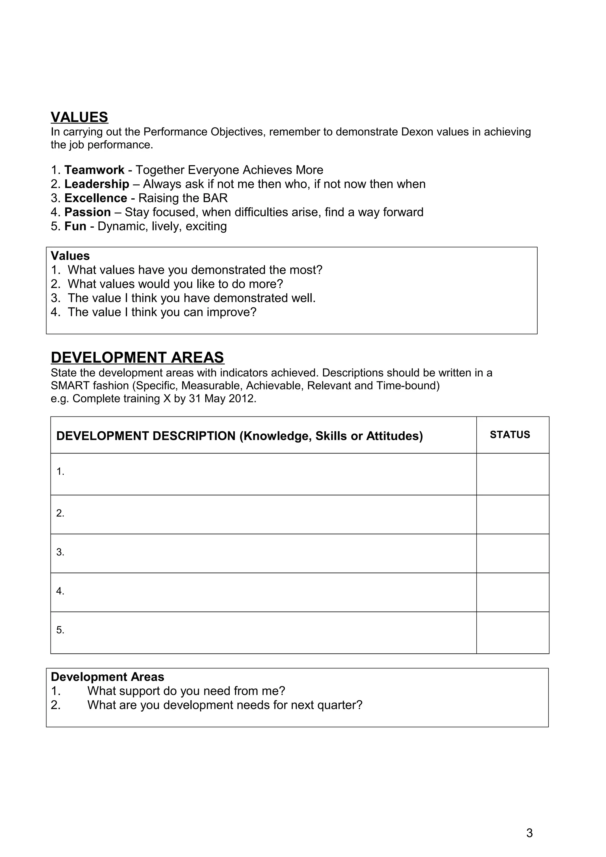 Conversation Guideline for Mid year performance review | DOC