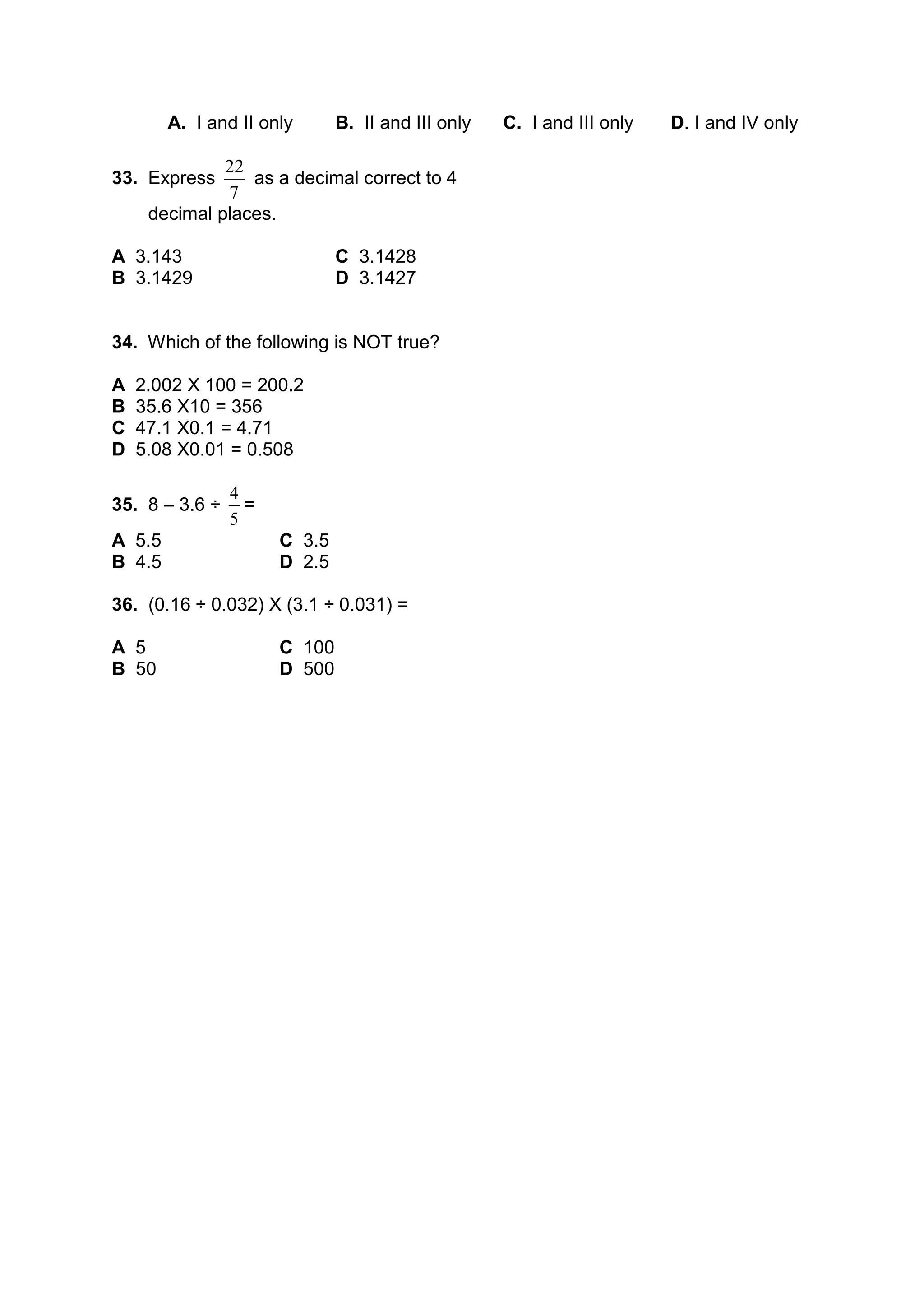 Mid year test maths form 1 | DOCX