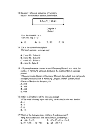Mid year test maths form 1 | DOCX | Standardized Testing | Educational ...
