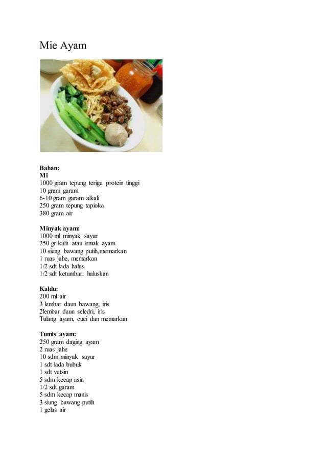 Mie ayam | PDF
