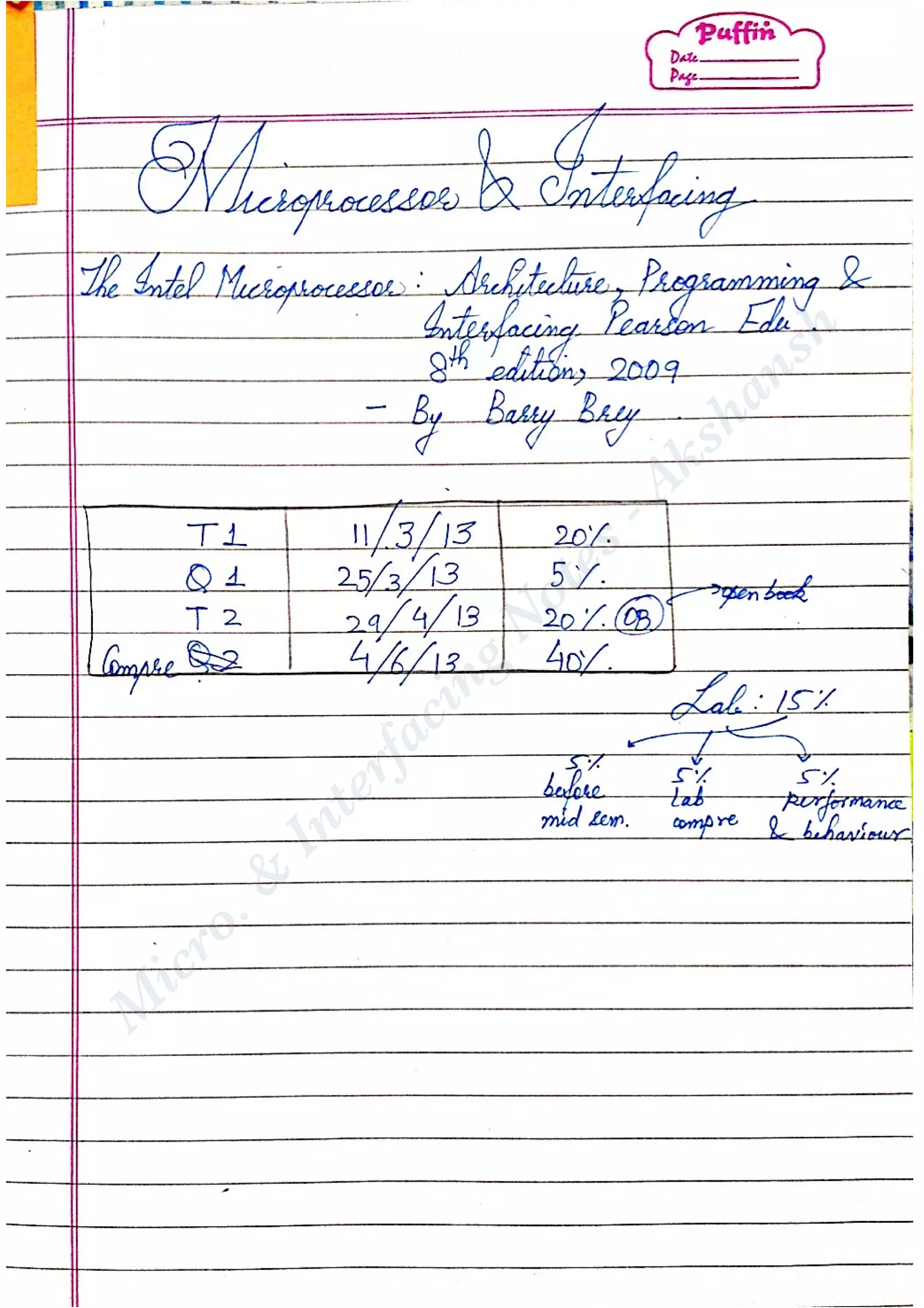 Microprocessor and Interfacing Notes | PDF Microprocessor and Interfacing Notes | PDF