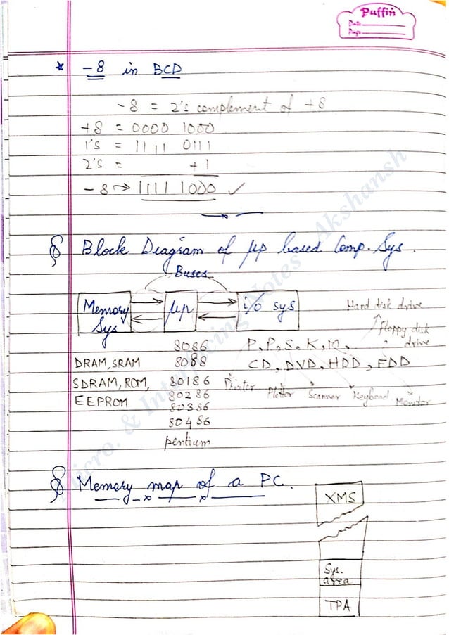 Microprocessor and Interfacing Notes | PDF
