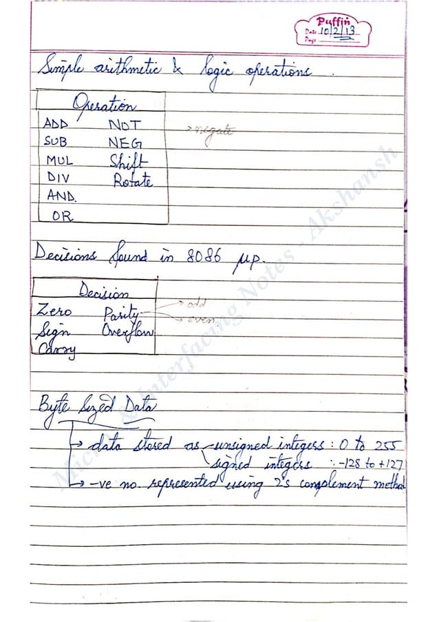 Microprocessor and Interfacing Notes | PDF