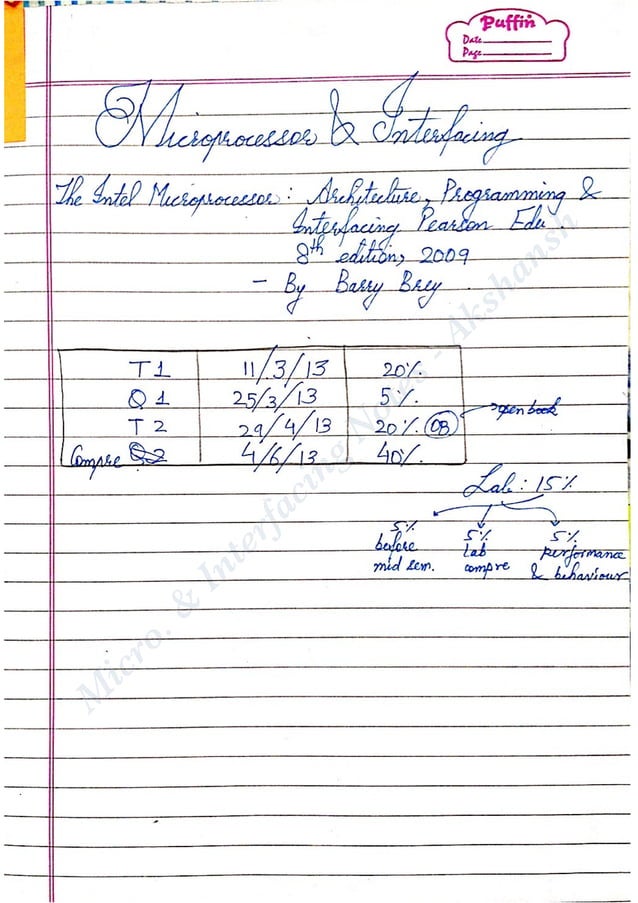 Microprocessor and Interfacing Notes | PDF