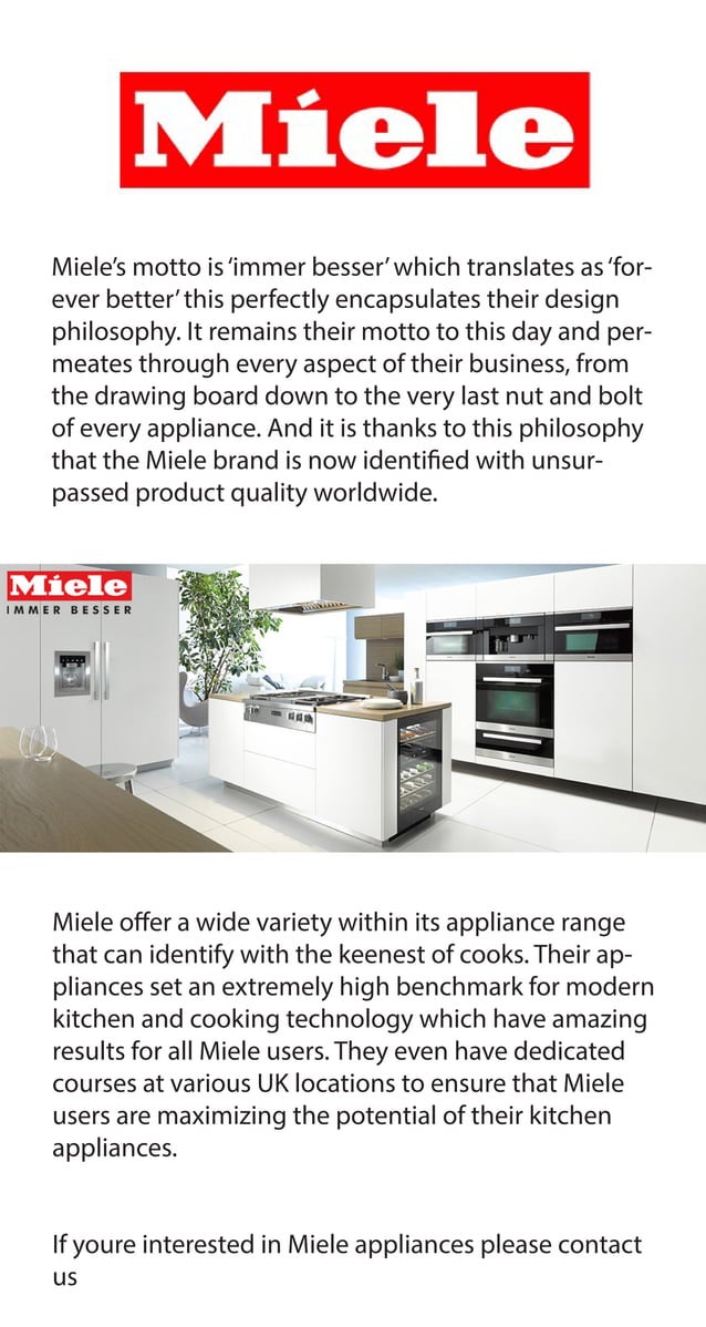 Miele appliances | PDF