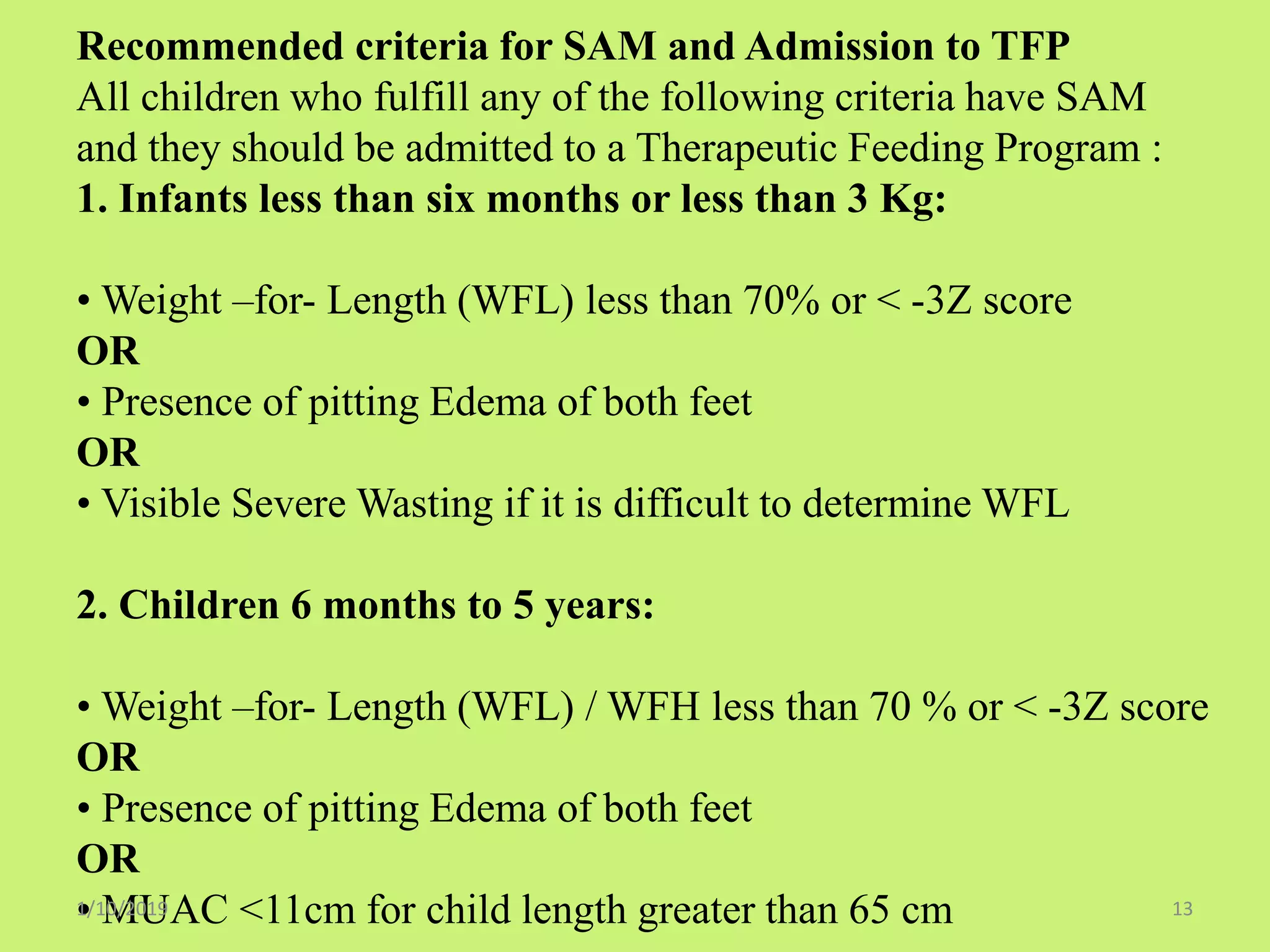 Management Guidelines of Severe Acute Malnutrition SAM in Pediatrics | PDF