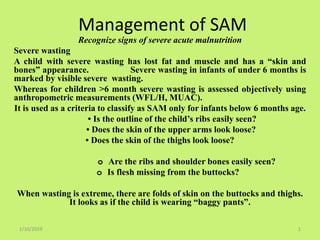 Management Guidelines of Severe Acute Malnutrition SAM in Pediatrics | PDF