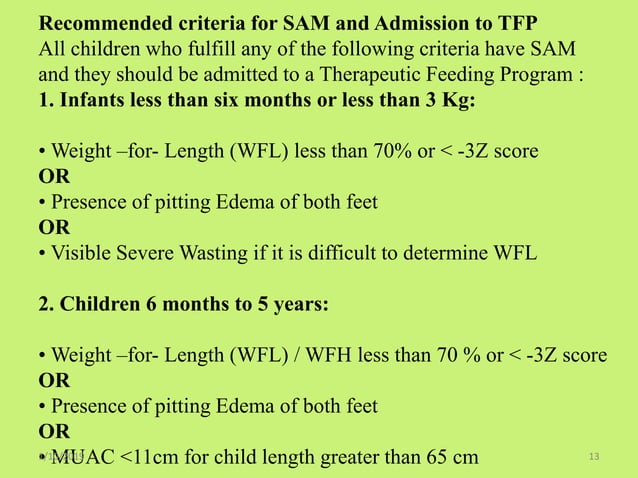 Management Guidelines of Severe Acute Malnutrition SAM in Pediatrics ...