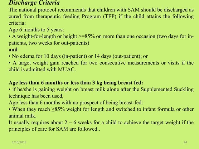 Management Guidelines of Severe Acute Malnutrition SAM in Pediatrics ...