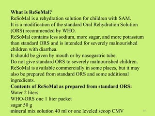 Management Guidelines of Severe Acute Malnutrition SAM in Pediatrics | PDF