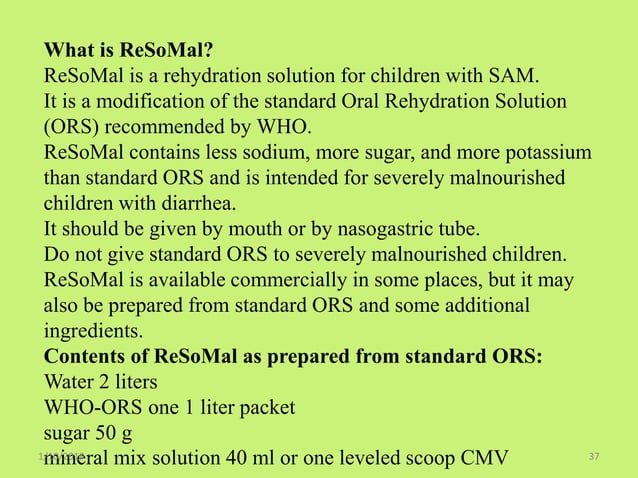 Management Guidelines of Severe Acute Malnutrition SAM in Pediatrics ...
