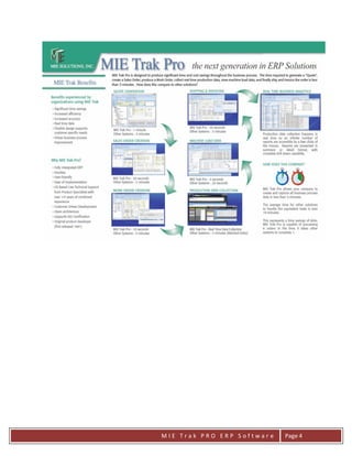 MIE Trak PRO ERP SOftware Brochure | PDF