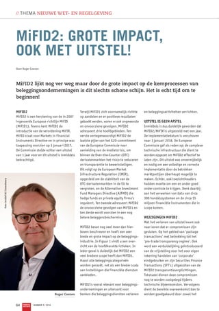 MiFID2: grote impact, ook met uitstel | PDF