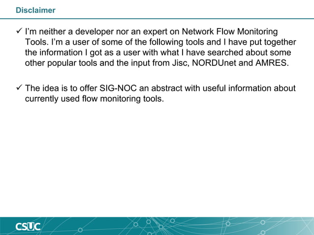 Flow Monitoring Tools, What do we have, What do we need? | PPT
